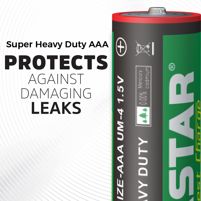 Bulk Heavy Duty AAA Batteries (R03) | IEC-Certified Zinc-Carbon Cells ...